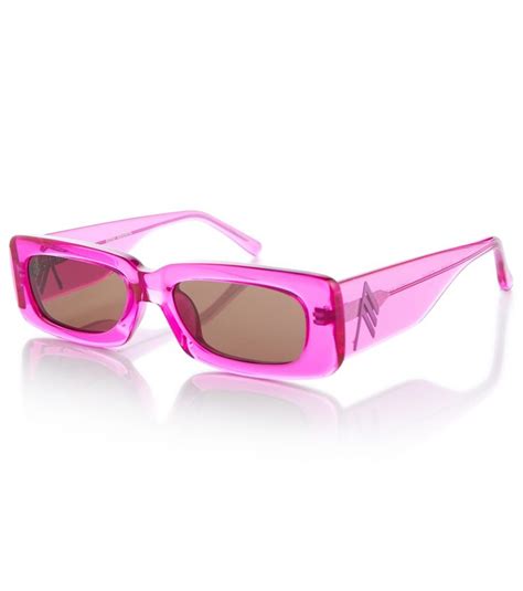 X Linda Farrow Mini Marfa Rectangular Sunglasses In Pink The Attico