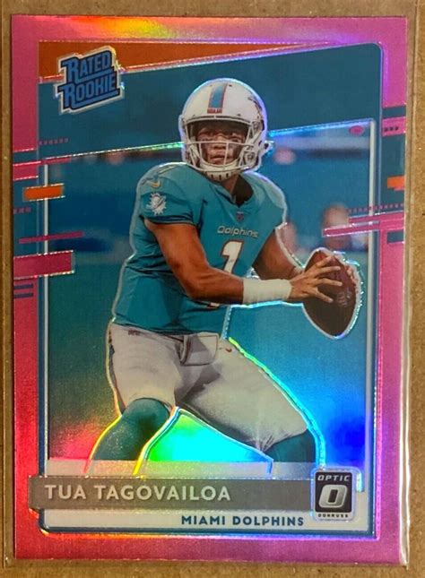 2020 Donruss Optic Tua Tagovailoa RC Rated Rookie Pink Prizm 152