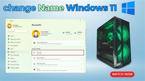 How To Change Account Name In Windows Youtube
