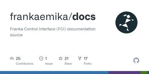 GitHub Frankaemika Docs Franka Control Interface FCI Documentation