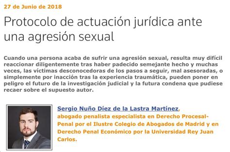 Cuál es el protocolo de actuación jurídica ante una agresión sexual