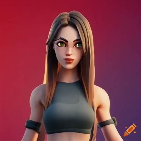 D Female Fortnite Character With Long Brown Hair And Soft Brown Eyes
