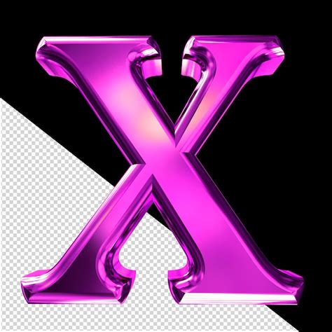 Símbolo 3d roxo letra biselada x PSD Premium