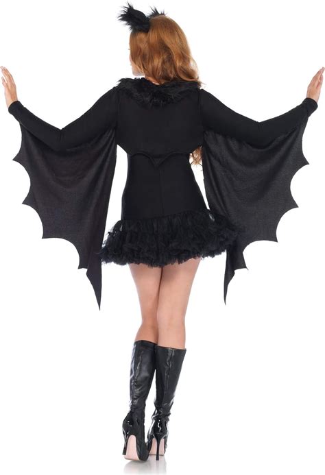 Leg Avenue Womens Cozy Shrug And Bat Ear Headband Black One Size Clothing
