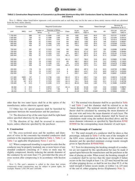 Astm B B M Standard Specification For Concentric Lay Stranded