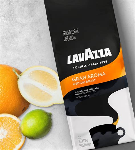 Lavazza Gran Aroma Ground Coffee Blend Medium Espresso Roast Ounce