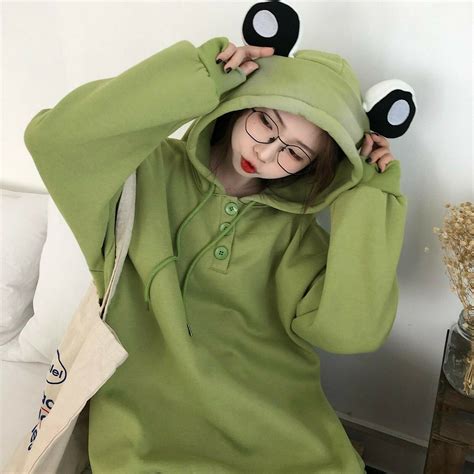 Loose Hoodie Cute Hoodie Harajuku Fashion Kawaii Fashion Frog Eye Future Clothes Hooded