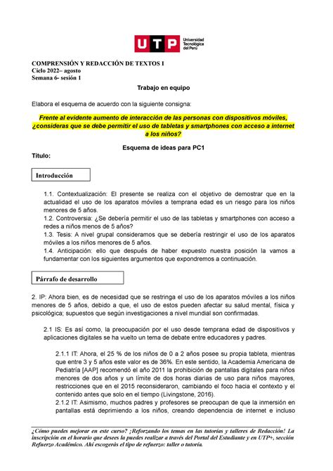 S06 s1 Esquema para PC1 material 2022 agosto COMPRENSIÓN Y