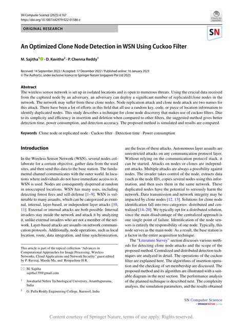 an optimized clone node detection in wsn using cuckoo filter