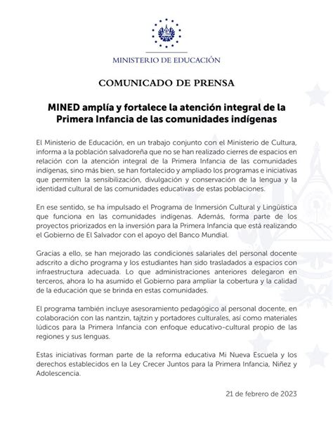 Ministerio de Educación on Twitter En conjunto con el Ministerio de