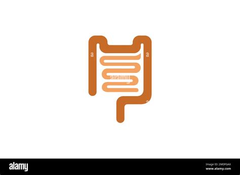 intestino intestino intestino grande logo vector diseño icono símbolo