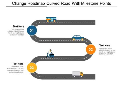 Change Roadmap Curved Road With Milestone Points Template