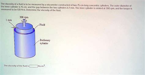 SOLVED The Viscosity Of A Fluid Is To Be Measured By A Viscometer