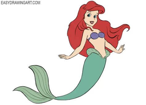 The Little Mermaid Drawings Step By Step