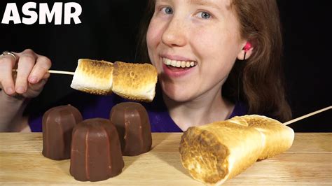 ASMR CHOCOLATE ROASTED MARSHMALLOWS MUKBANG No Talking EATING