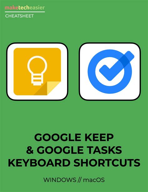 Google Keep And Google Tasks Keyboard Shortcuts Make Tech Easier