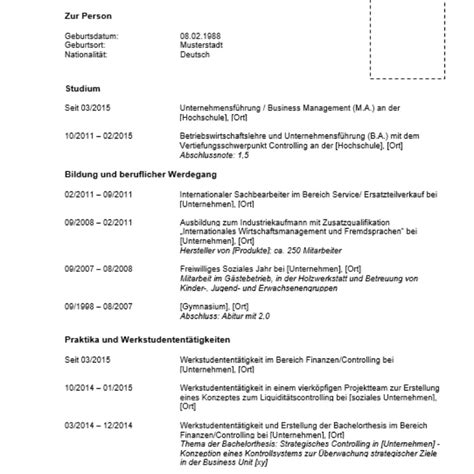 Lebenslauf Muster Und Vorlagen E Fellows Net