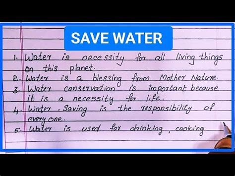 10 Lines Essay On Save Water Save Water Essay In English World