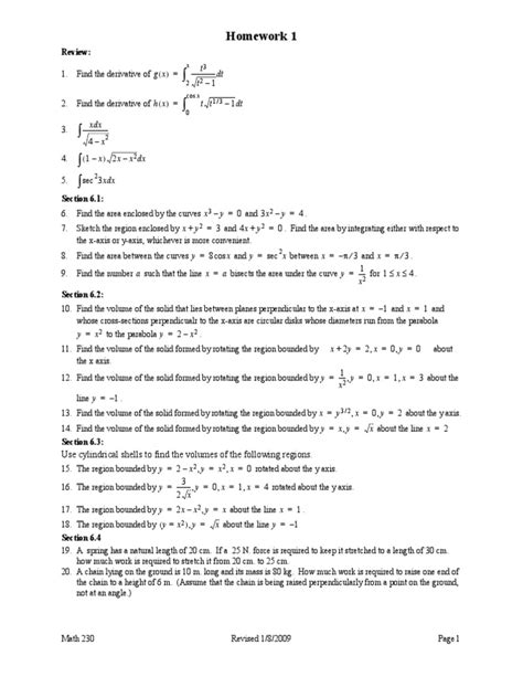 homework 1 pdf cartesian coordinate system volume