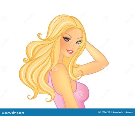 Mujer rubia hermosa ilustración del vector Ilustración de maquillaje