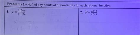solved problems 1−4 find any points of discontinuity for