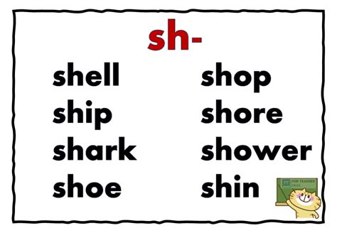 Words With Sh Sound Fun Teacher Files