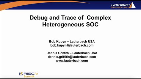 Tech Talk With Lauterbach Debug And Trace Of Risc V Based Soc Youtube