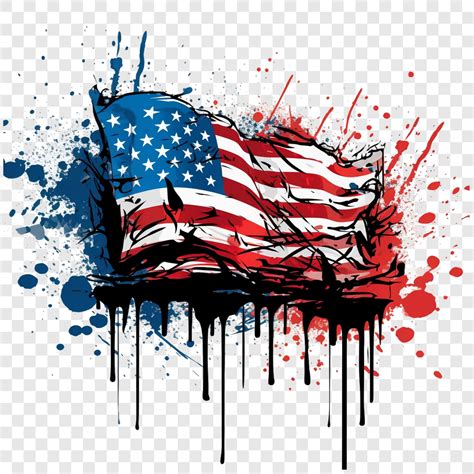 Tattered American Flag Png Melting American Flag Png Distressed