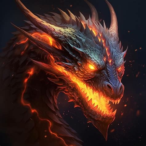 Premium Ai Image A Close Up Of A Dragon With Fire Coming Out Of Its