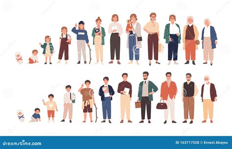 Ilustración Vectorial De Los Ciclos De Vida Humanos Crecimiento Y
