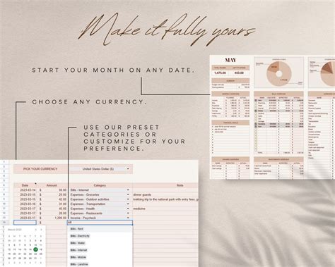 Monthly Budget Planner Google Sheets Budget Planner Budget Etsy
