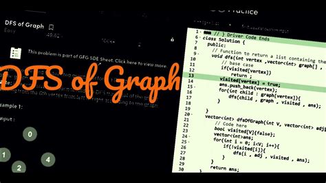 Dfs Of Graph Gfg Practice Explained Completely In Hindi Youtube