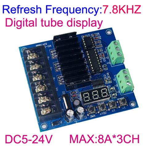 3 Channel DMX512 RGB Controller Digital Display 3CH DMX512 Decoder DC5