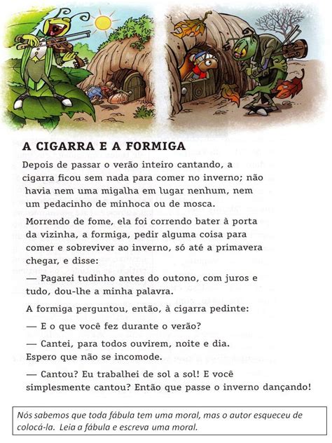Atividades A Fábula A Cigarra E A Formiga DB7