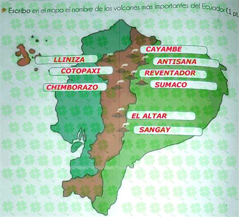 Escribo En El Mapa El Nombre De Los Volcanes M S Importantes Del