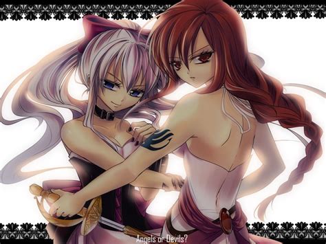 Erza Scarlet And Mirajane Strauss Fairy Tail Drawn By Achiba Danbooru