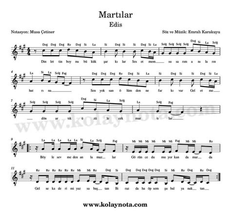 Edis Martılar Notaları Kolaynota