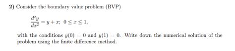 solved 2 consider the boundary value problem bvp