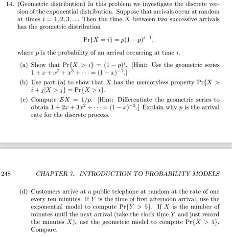 solved 14 geometric distribution in this problem we