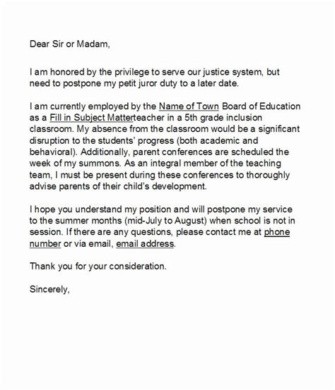 Employer Template Jury Duty Excuse Letter Employer Pdf
