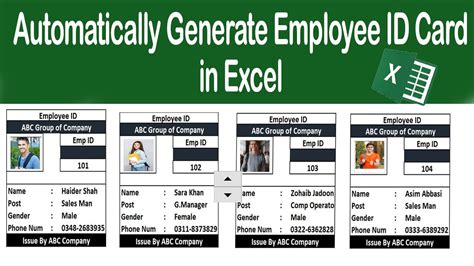 How To Automatically Generate Employee ID Card In Excel With English