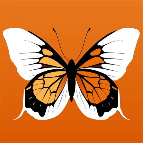 Ilustración elegante de la mariposa monarca en vuelo Vector Premium