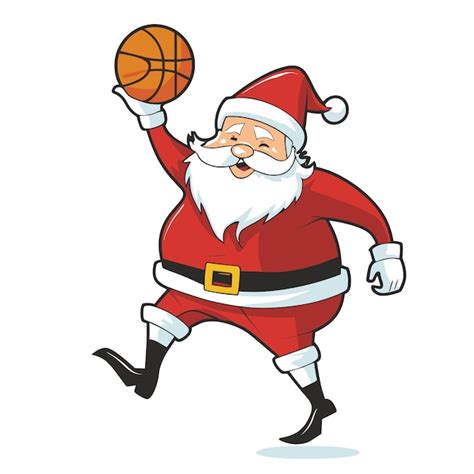 Premium Vector SANTA CLAUS PLAYING BASKETBALL