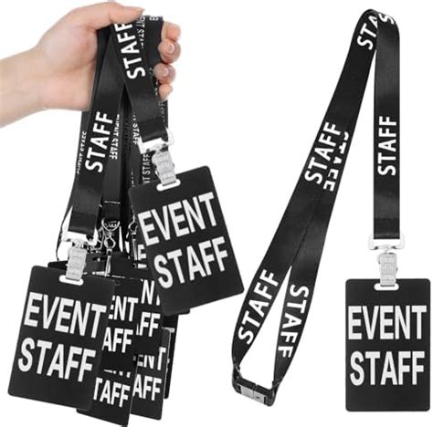 Amazon 50 Set Event Staff Lanyards With PVC Cards Black Lanyard