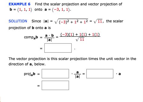 vector projection of b on a