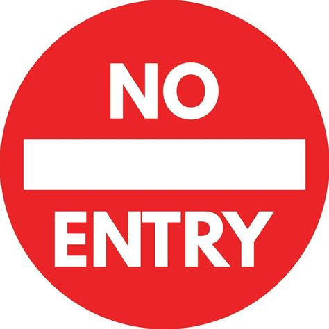 No Entry Circle Icon No Entry Road Sign Vector Traffic Sign