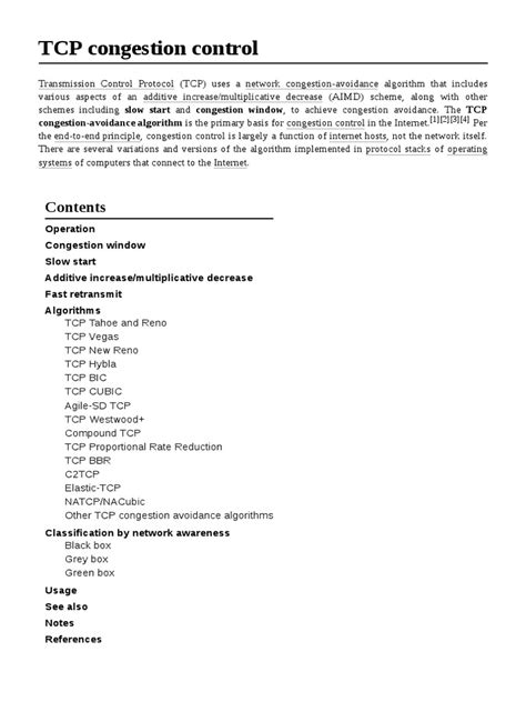 tcp congestion control pdf network congestion transmission control protocol