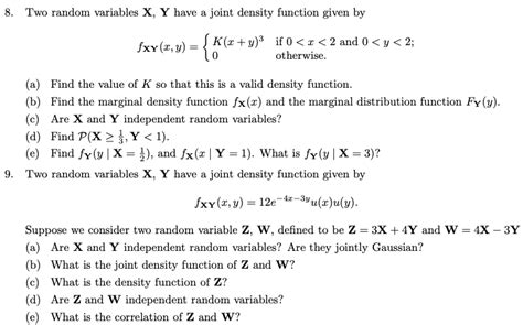 solved 8 two random variables x y have a joint density