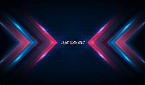 3D Blue Red Techno Abstract Background Overlap Layer On Dark Space With