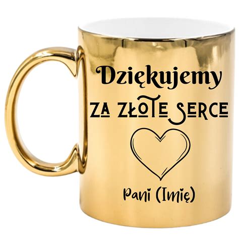 KUBEK ZŁOTY DLA NAUCZYCIELKI NA DZIEŃ NAUCZYCIELA WYCHOWAWCY PREZENT